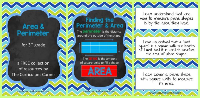 Area & Perimeter - The Curriculum Corner 123