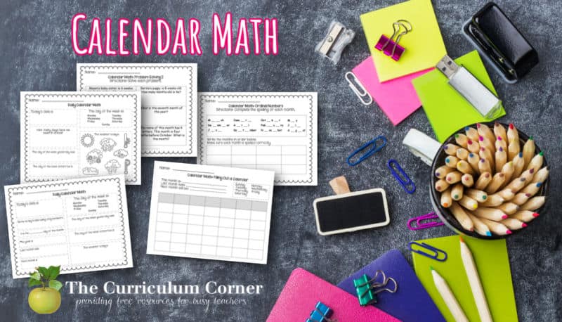 Calendar Math Collection - The Curriculum Corner 123