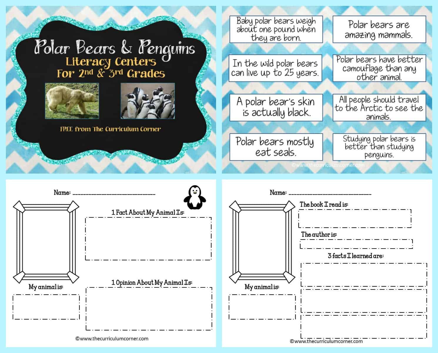 Polar Bears & Penguins (Lit Centers) - The Curriculum Corner 123