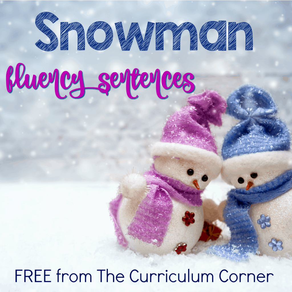 FREE Snowman Fluency Sentences for literacy centers from The Curriculum ...