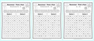 Winter Find a Fact Multiplication Games - The Curriculum Corner 123