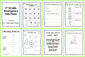 1st Grade Sub Plans - Set 2 - The Curriculum Corner 123