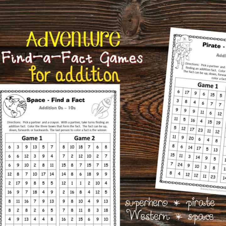 FREE Addition Fact Games | Find a Fact games for addition practice ...