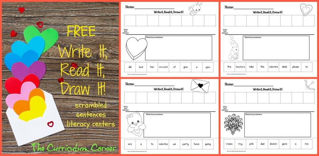 FREE Write It, Read It, Draw It Literacy Centers for Valentine's Day ...