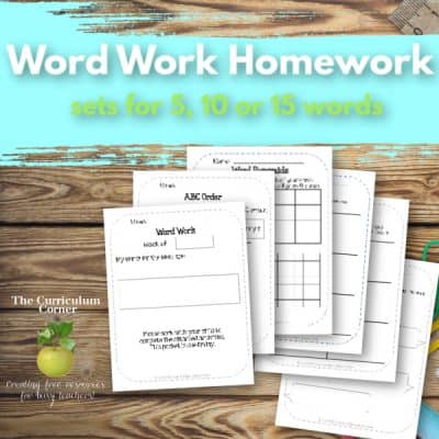 homework new 1 feature - The Curriculum Corner 123