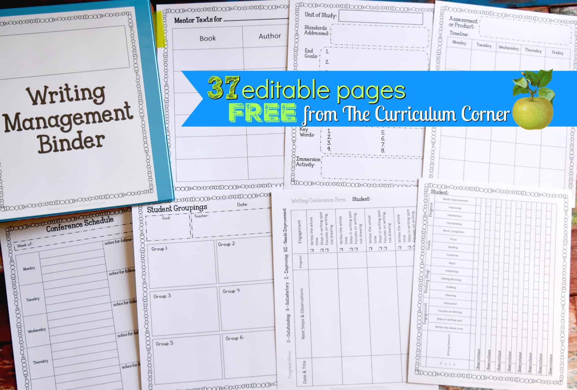 FREE Printable Writing Workshop Management Binder - The Curriculum ...
