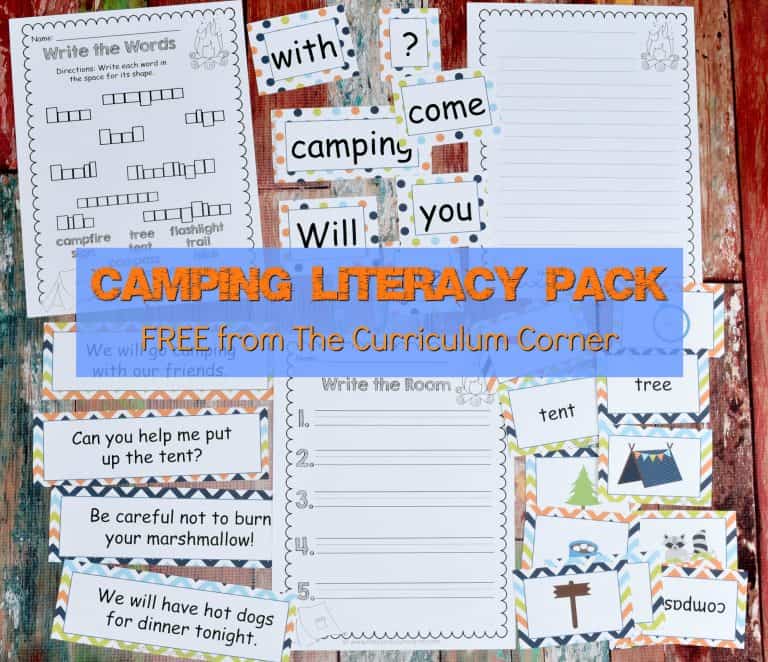 Camping Literacy Pack - The Curriculum Corner 123