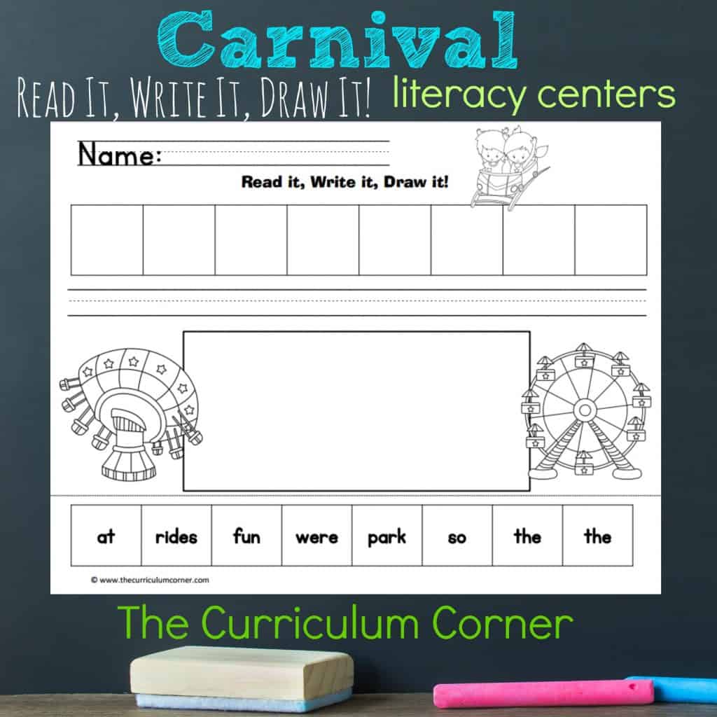FREE Carnival Literacy Center from The Curriculum Corner 2 - The ...