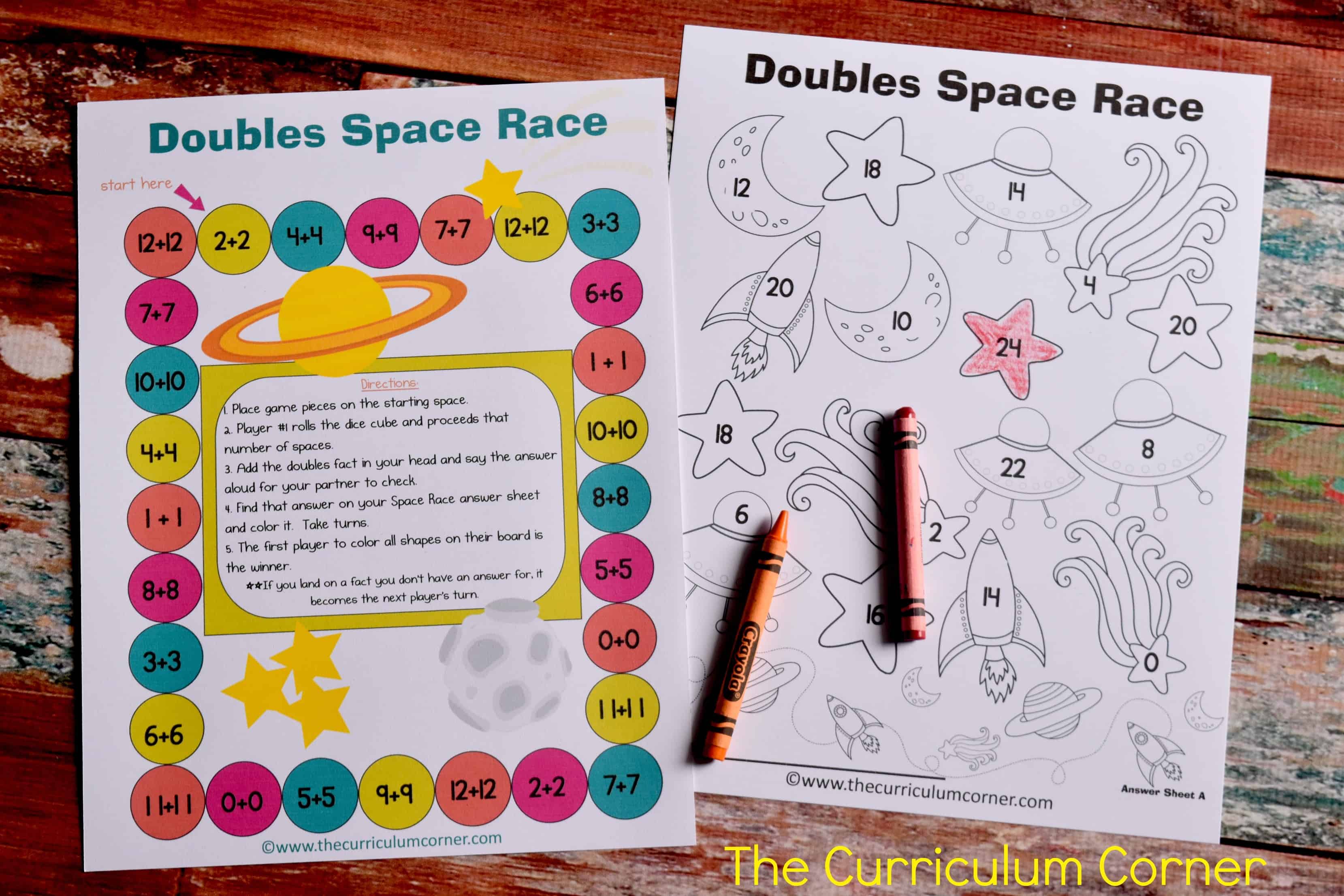 Doubles Addition & Doubles +1 Timed Tests - The Curriculum Corner 123