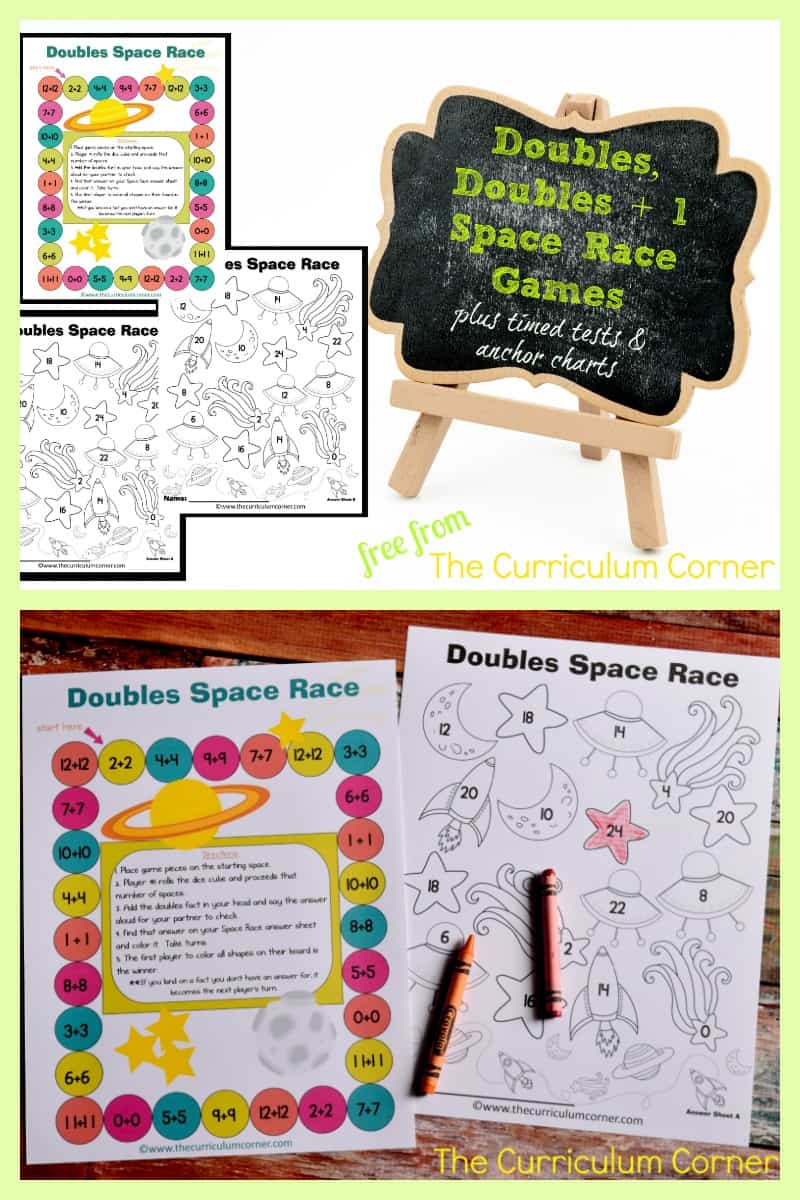 Doubles Addition & Doubles +1 Timed Tests - The Curriculum Corner 123