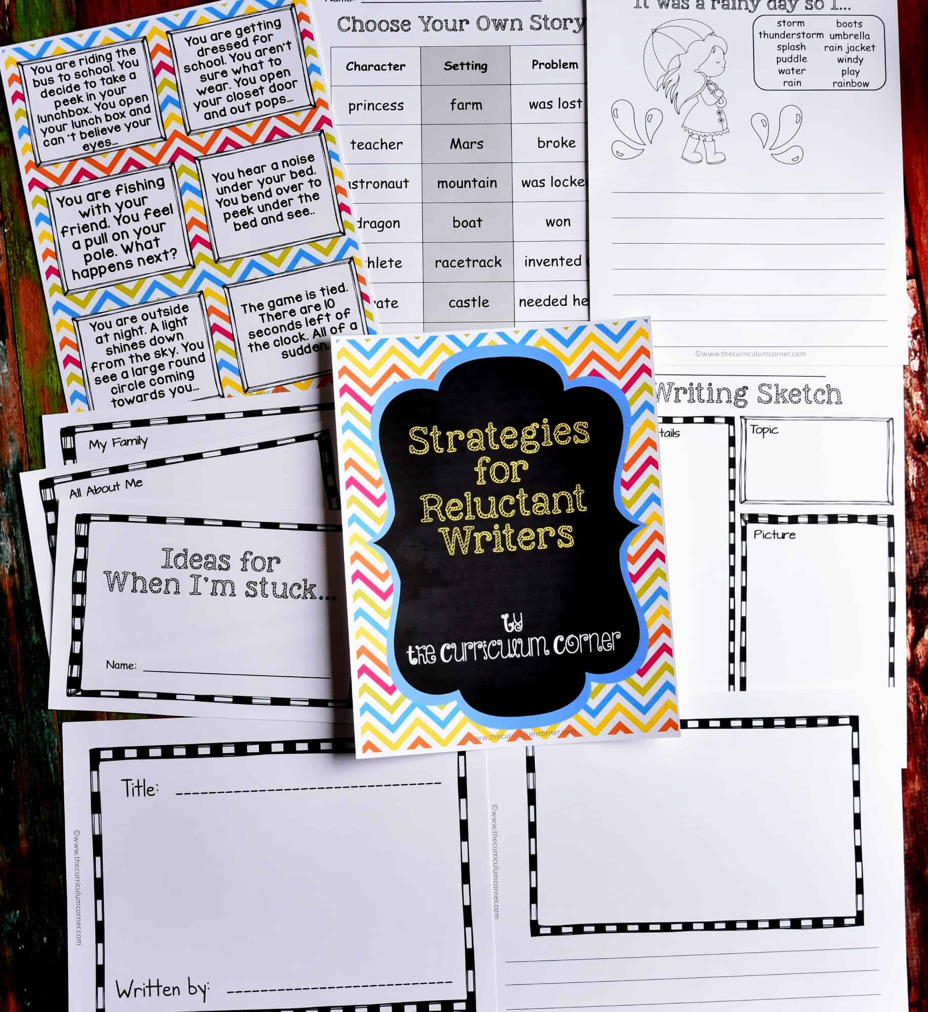 Resources to Help Reluctant Writers - The Curriculum Corner 123