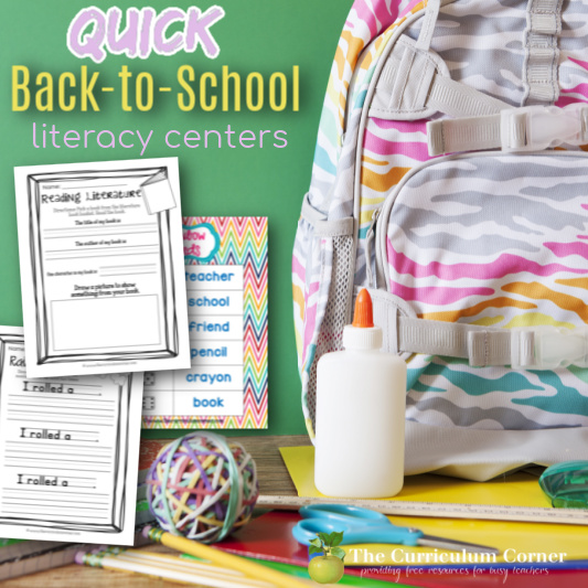 back to school centers 1 feature - The Curriculum Corner 123
