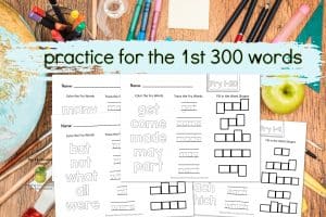 Fry Word Practice Sets - The Curriculum Corner 123