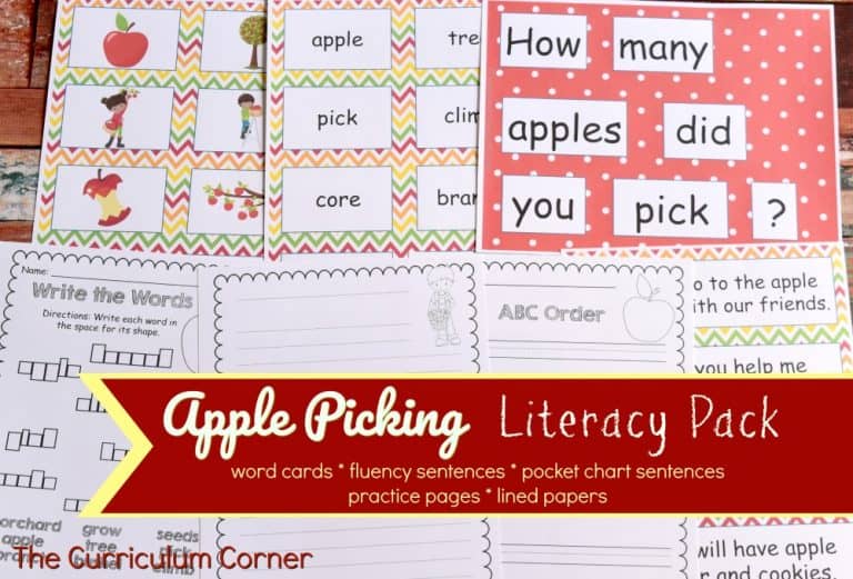 Apple Picking Word Work Set - The Curriculum Corner 123