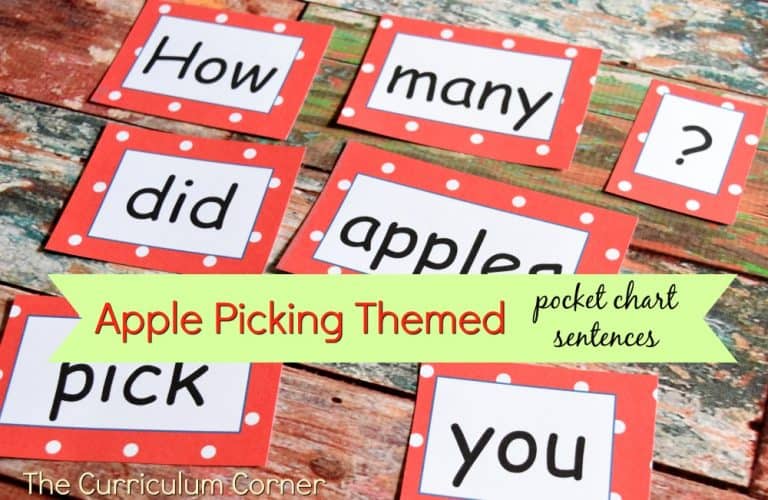Apple Picking Word Work Set - The Curriculum Corner 123