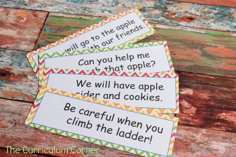 Apple Picking Word Work Set - The Curriculum Corner 123