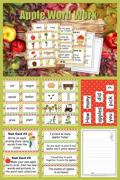 Apple Picking Word Work Set - The Curriculum Corner 123
