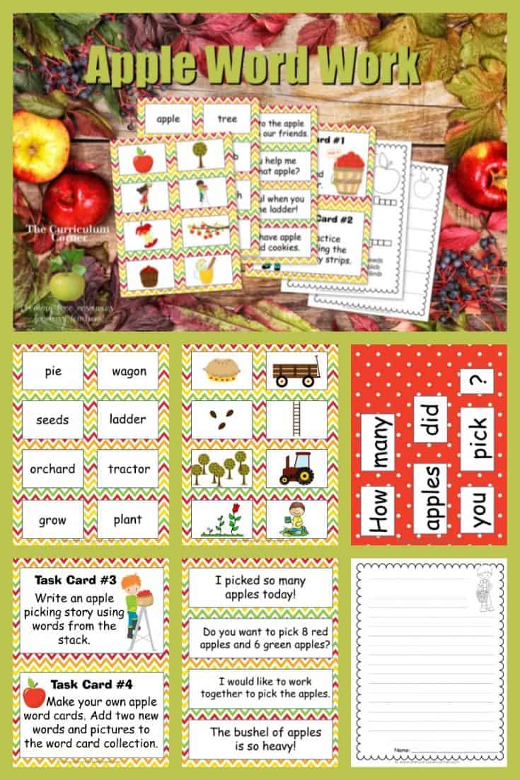 Apple Picking Word Work Set - The Curriculum Corner 123