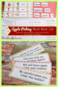 FREE Apple Picking Word Work from The Curriculum Corner - The ...