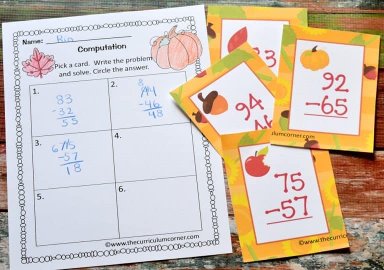 Awesome Autumn Math & Literacy - The Curriculum Corner 123