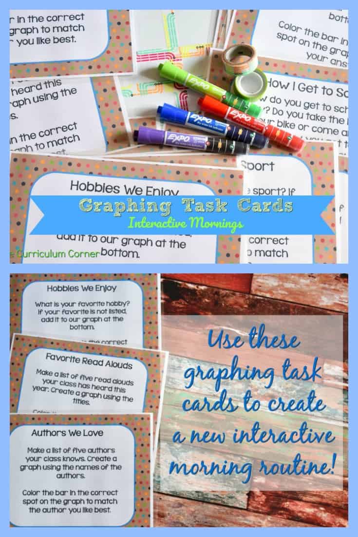 Interactive Mornings - Graphing Task Cards - The Curriculum Corner 123