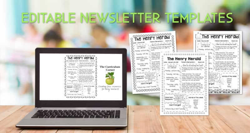 Editable, Seasonal Newsletter Templates - The Curriculum Corner 123
