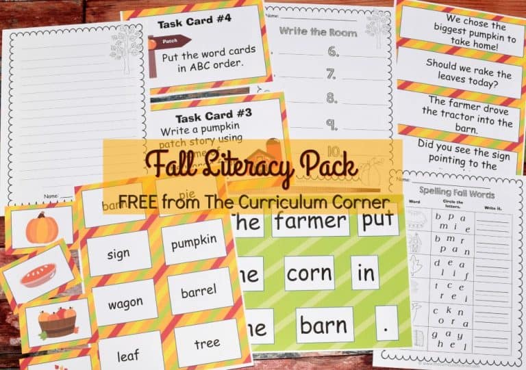 Fall Literacy Pack Set - The Curriculum Corner 123