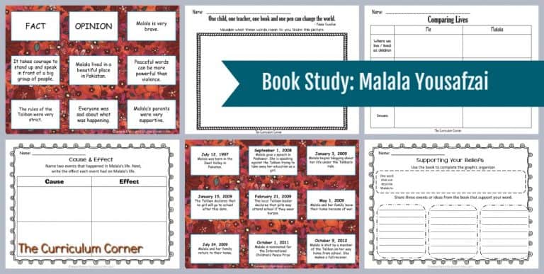 Book Study: Malala Yousafzai - The Curriculum Corner 123