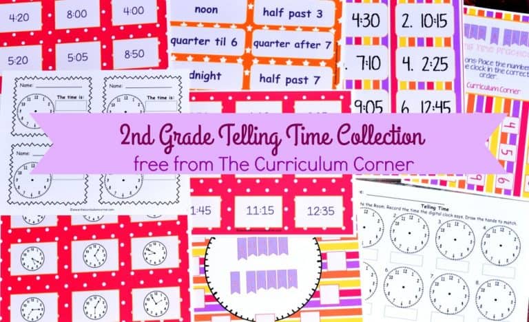 Telling Time - 2nd Grade - The Curriculum Corner 123