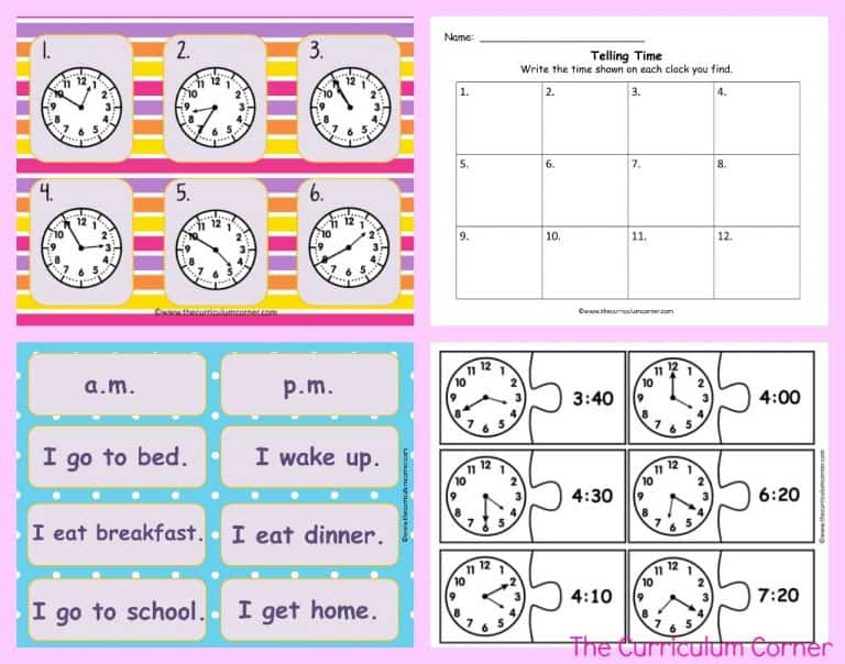 Telling Time - 2nd Grade - The Curriculum Corner 123