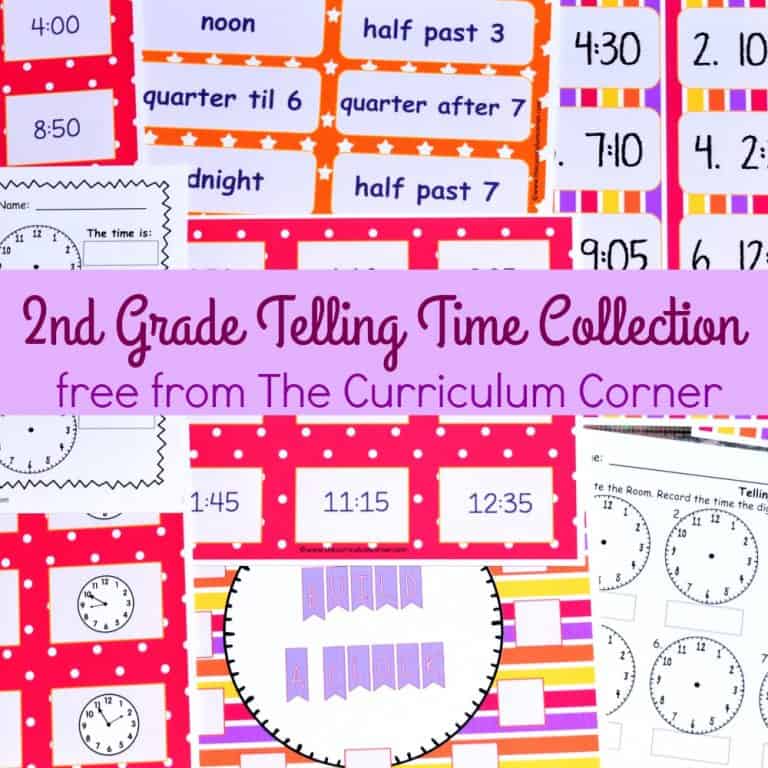 FREE Telling Time Resources for 2nd Grade Math | The Curriculum Corner ...