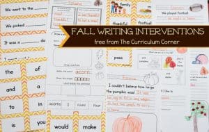 Fall Writing Interventions - The Curriculum Corner 123