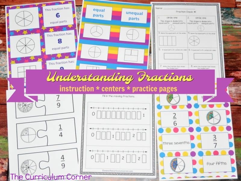 Understanding Fractions FREE from The Curriculum Corner | practice ...
