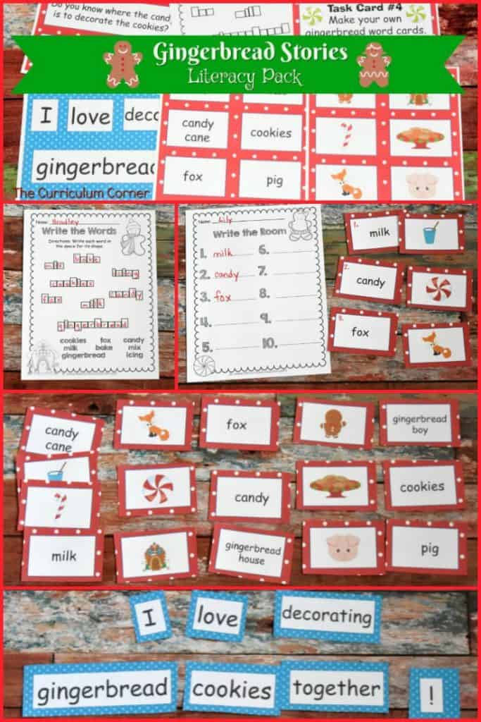 FREE Gingerbread Literacy Centers from The Curriculum Corner - The ...