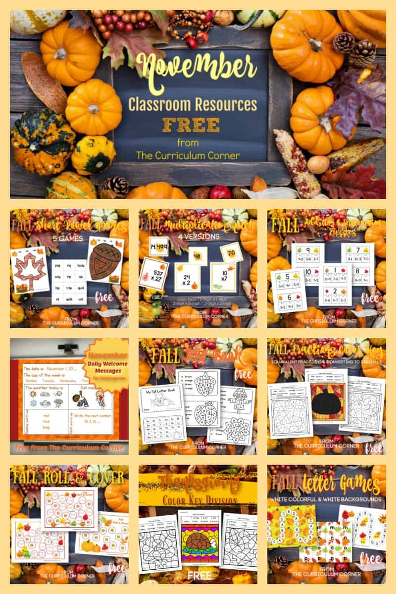 November Collection - The Curriculum Corner 123