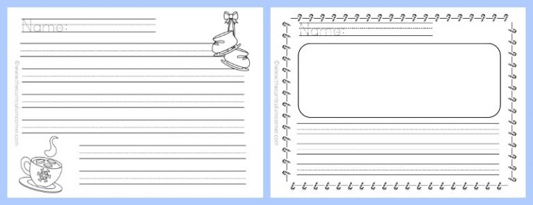 Winter Lined Writing Papers - The Curriculum Corner 123