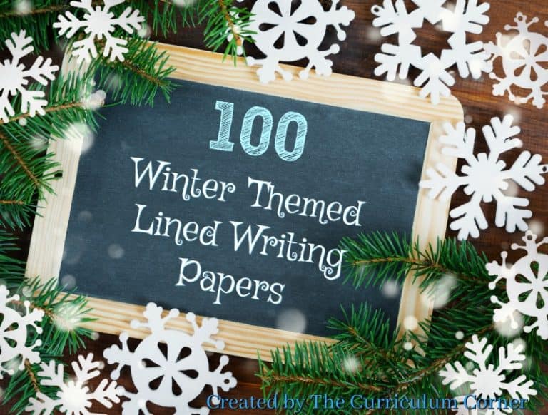 Winter Lined Writing Papers - The Curriculum Corner 123