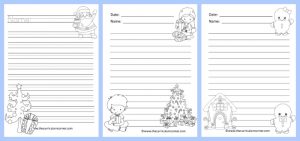 Winter Lined Writing Papers - The Curriculum Corner 123