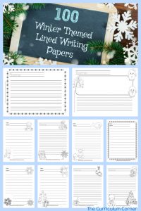 Winter Lined Writing Papers - The Curriculum Corner 123