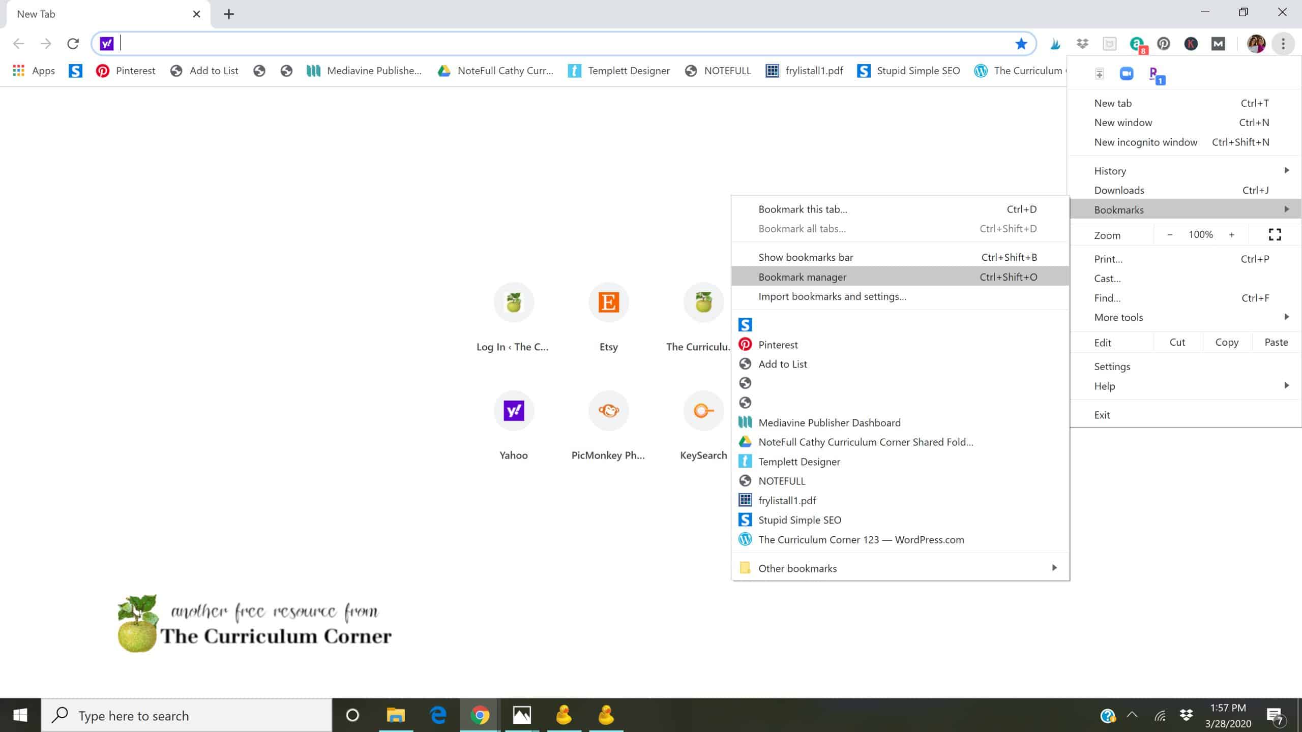 Bookmarking in Chrome - The Curriculum Corner 123