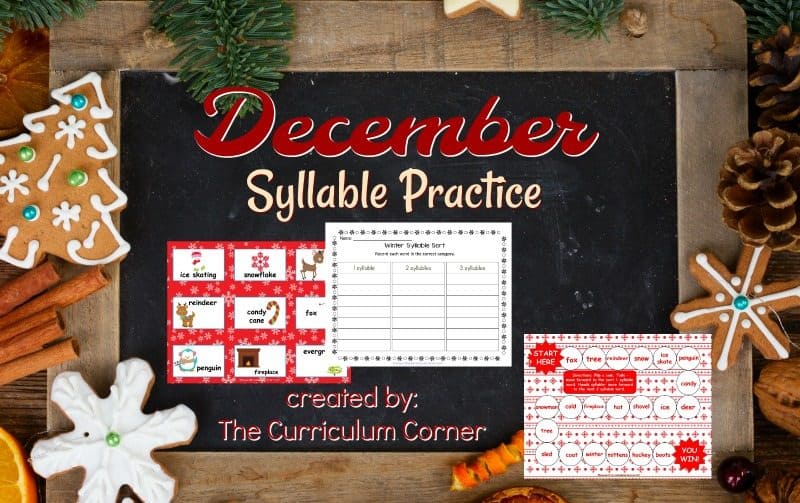 december syllablle - The Curriculum Corner 123