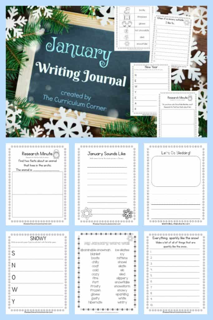 January Writing Journal - The Curriculum Corner 123