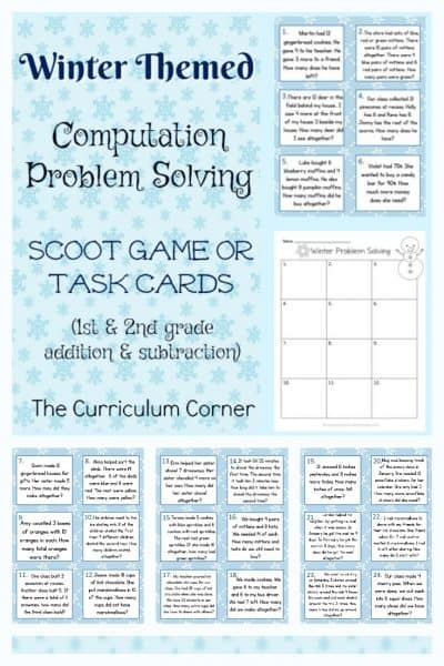 Winter Problem Solving (2nd Grade) - The Curriculum Corner 123