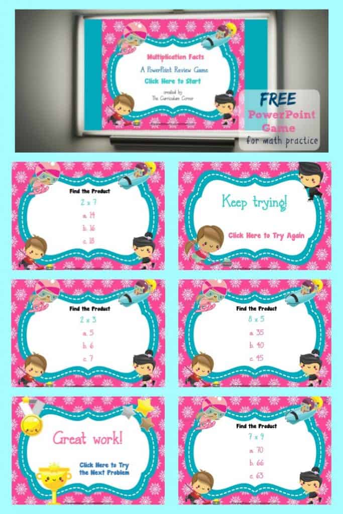 Winter Multiplication Facts PowerPoint Game - The Curriculum Corner 123
