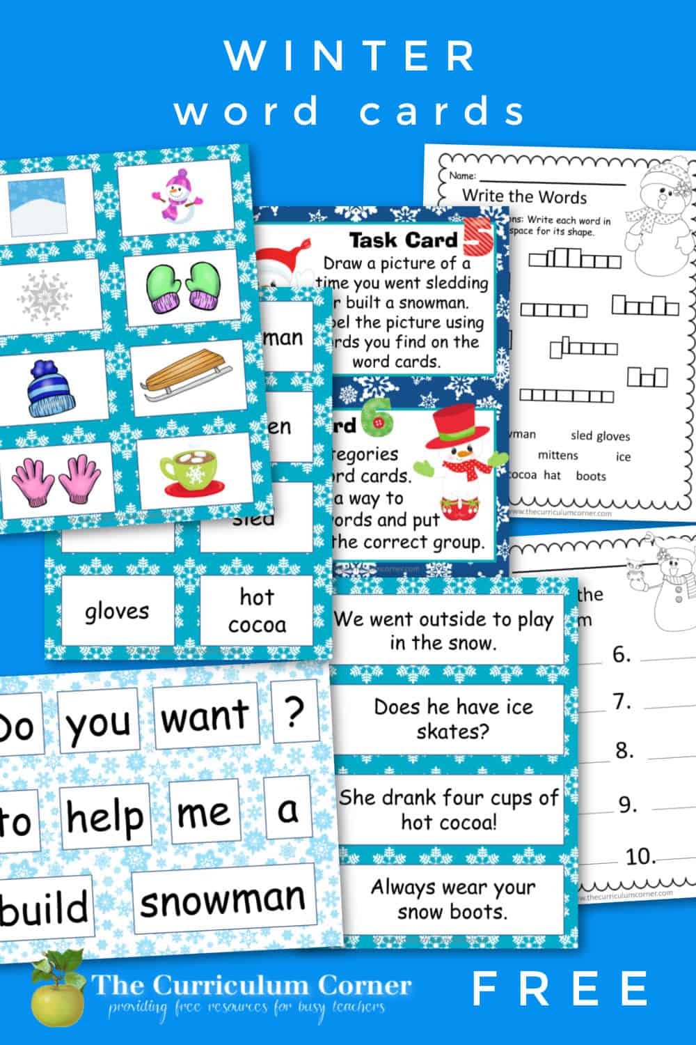 Winter Literacy Center Set - The Curriculum Corner 123