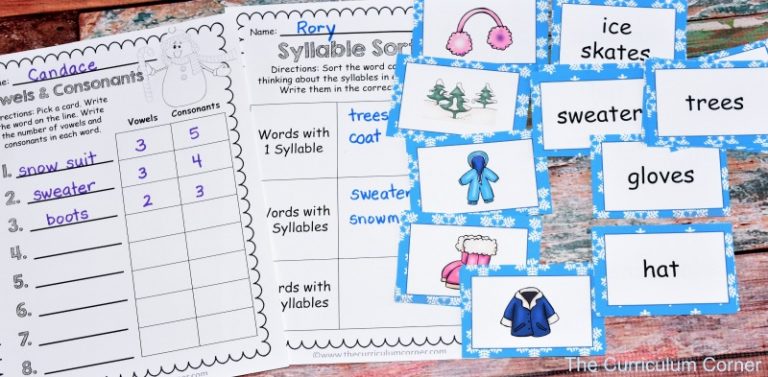 Winter Literacy Center Set - The Curriculum Corner 123