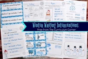 Winter Writing Interventions - The Curriculum Corner 123
