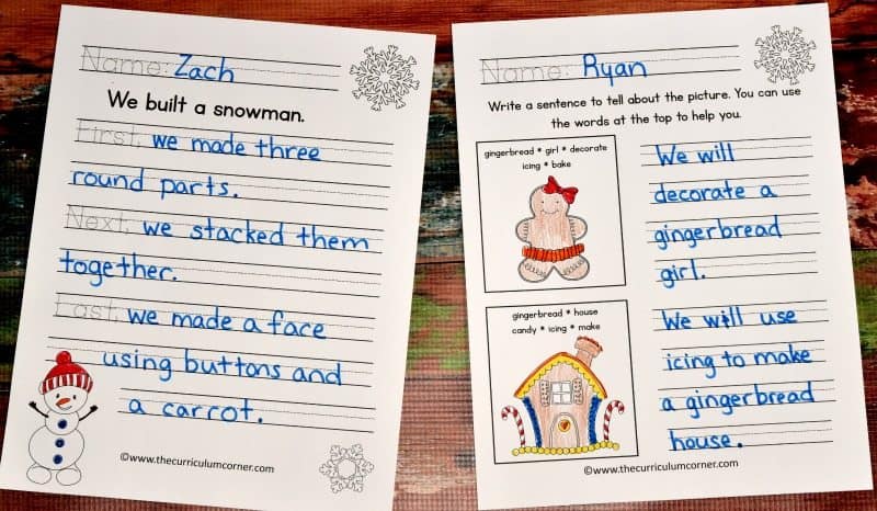 FREE Winter Writing Interventions from The Curriculum Corner - The ...