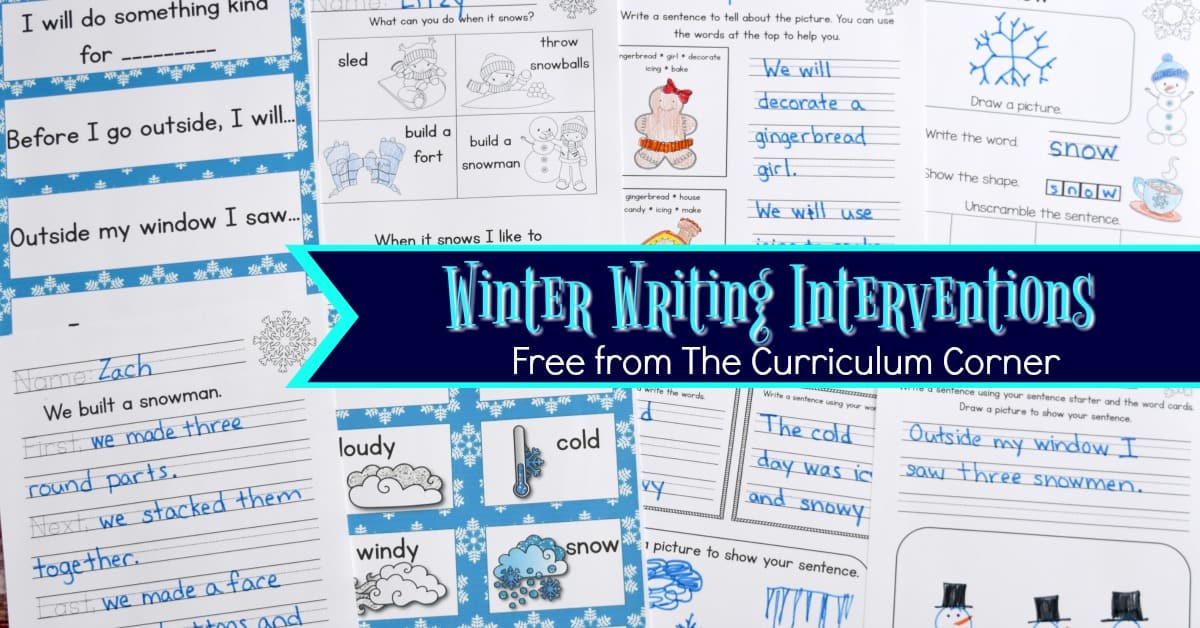 Winter Writing Interventions - The Curriculum Corner 123