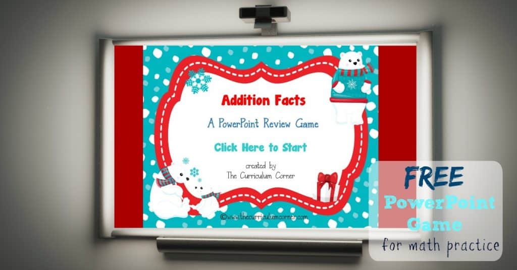 FREE Winter Addition Facts PowerPoint Game - The Curriculum Corner 123